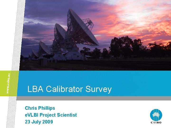 LBA Calibrator Survey Chris Phillips e VLBI Project