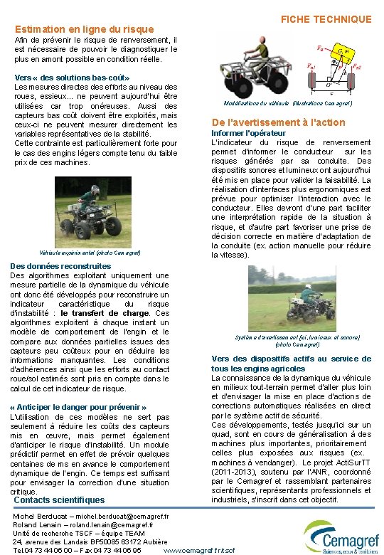 FICHE TECHNIQUE Stabilit dynamique des engins toutterrain Lvolution