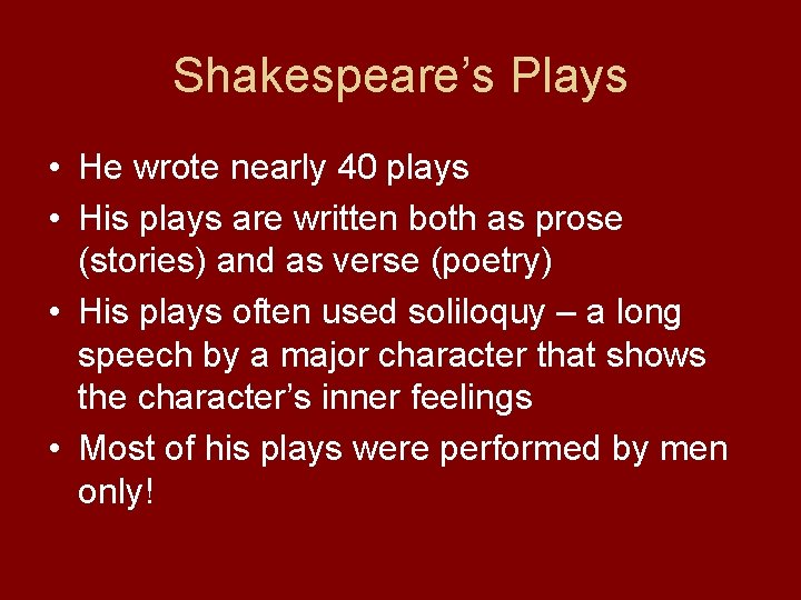 Shakespeare Intro to Shakespeare Who was Shakespeare What