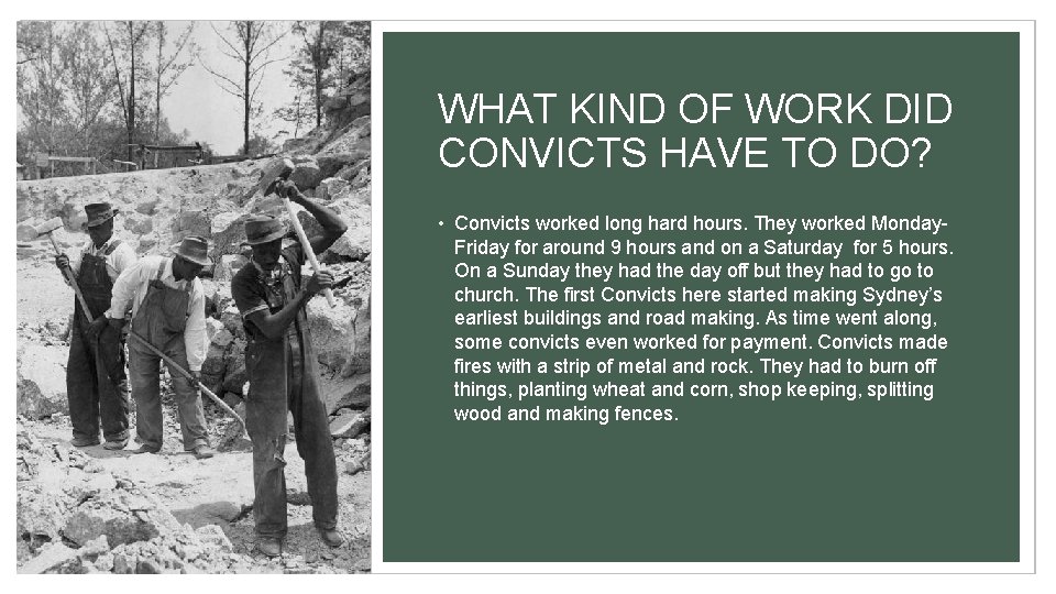 WHAT WAS LIFE LIKE AS A CONVICT INDEX