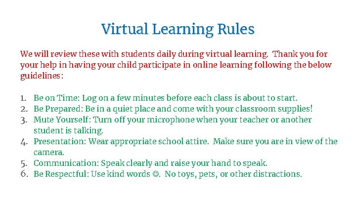 Virtual Curriculum Night Mrs Rotert First Grade 2020