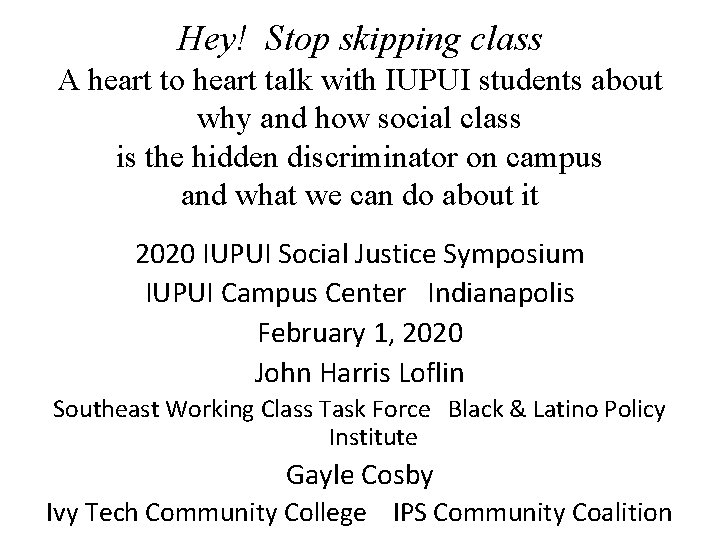 Hey Stop skipping class A heart to heart