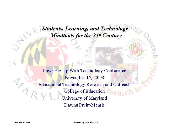 Students Learning and Technology Mindtools for the 21