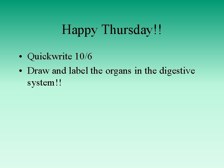 Happy Thursday Quickwrite 106 Draw and label the