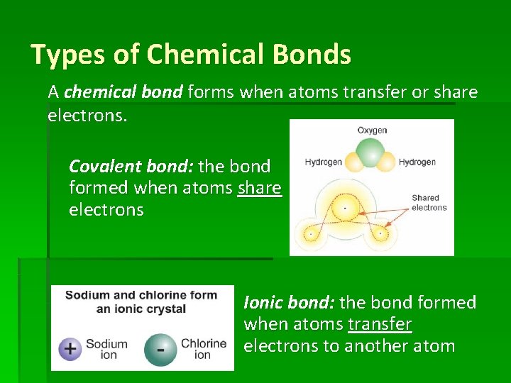 Chapter 13 Chemical Bonds and Electrons Learning Goals