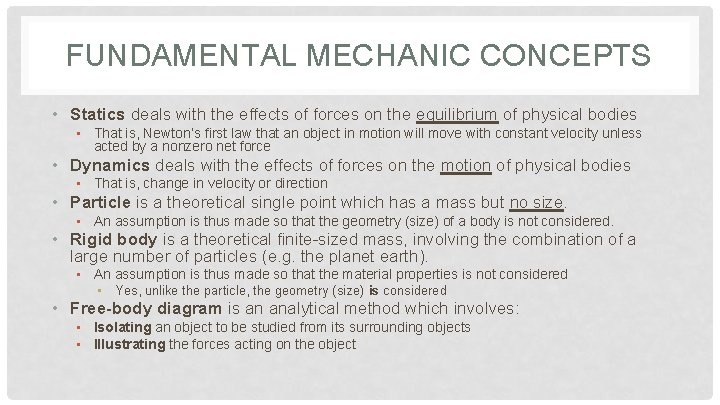 FUNDAMENTALS OF MECHANICS WAVERLY LABS JEREMY SHUM WHAT