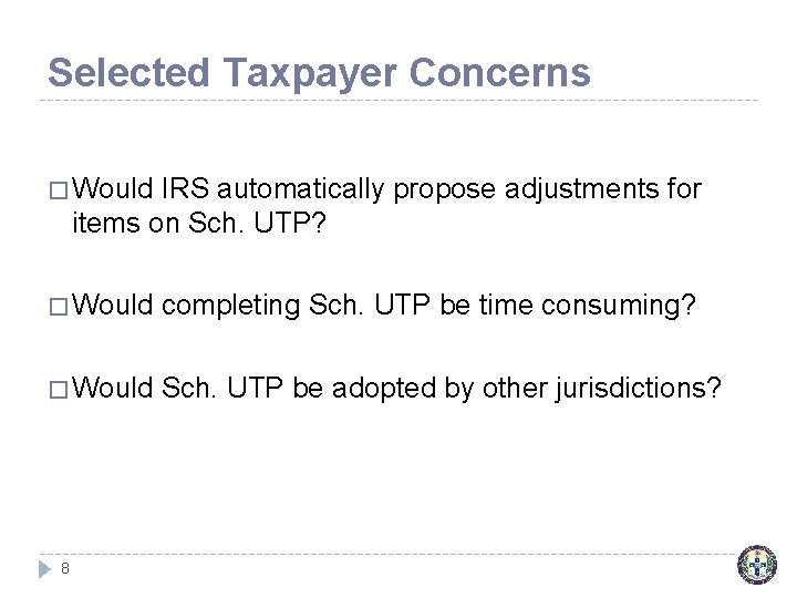 Schedule UTP ABA Philadelphia Tax Conference November 14