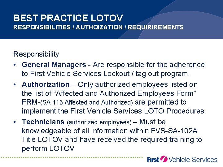 1 BEST PRACTICE COMMUNICATING THE WAY LOTOV BEST