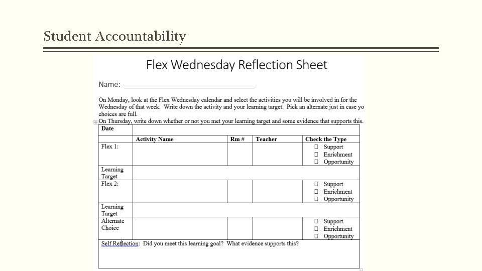 FLEX TIME Timberline Secondary School Flex Time An