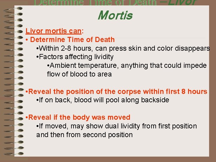 Death Meaning Manner Mechanism Cause and Time Chapter