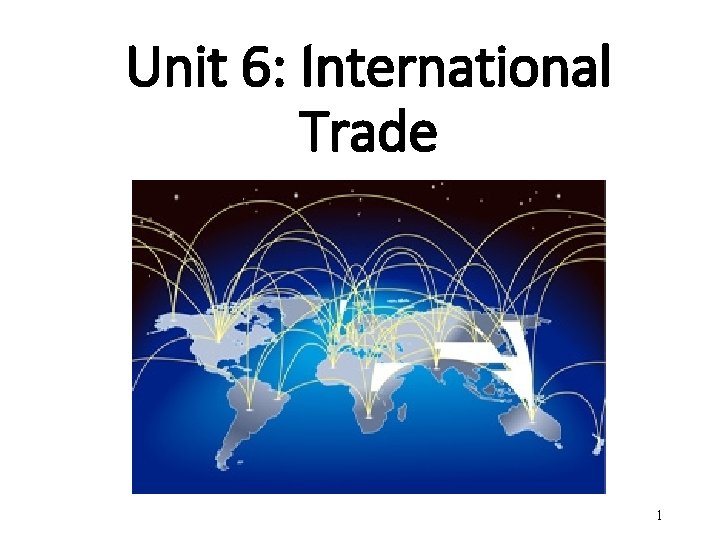 Unit 6 International Trade 1 Why do people