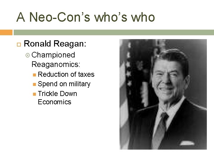 NEO CONSERVATISM An Alternative to Modern Liberalism The