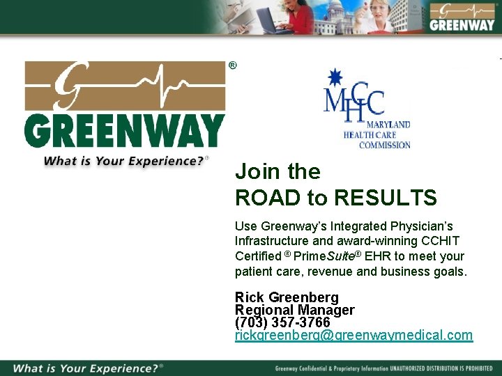Join the ROAD to RESULTS Use Greenways Integrated