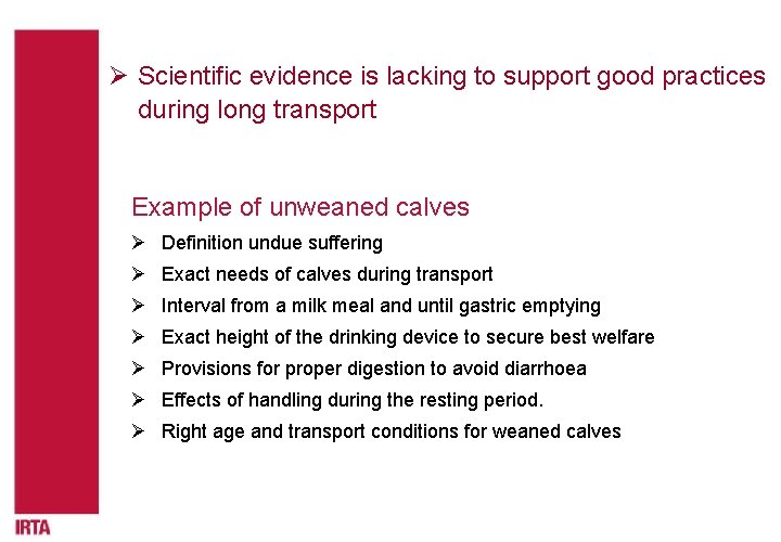 Public Hearing on Long distance transports of live