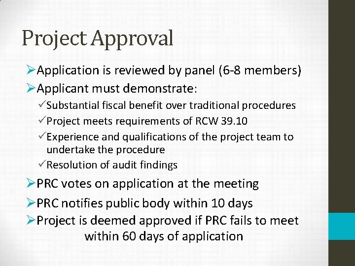 Project Review Committee Established by CPARB per RCW