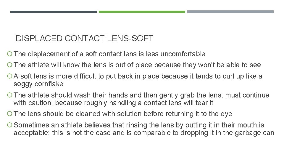 TREATING EYE INJURIES AND CONDITIONS FOREIGN BODY A