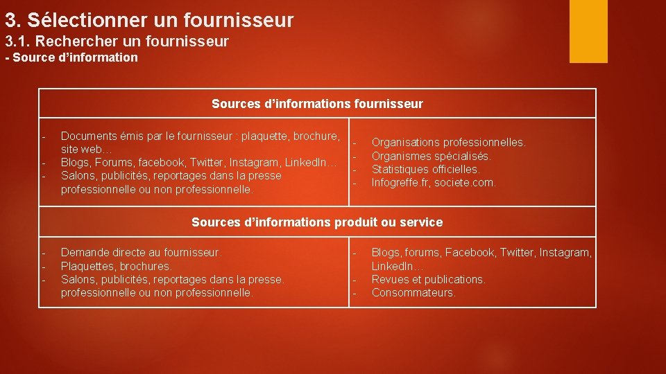 3 Slectionner un fournisseur 3 1 Recher un