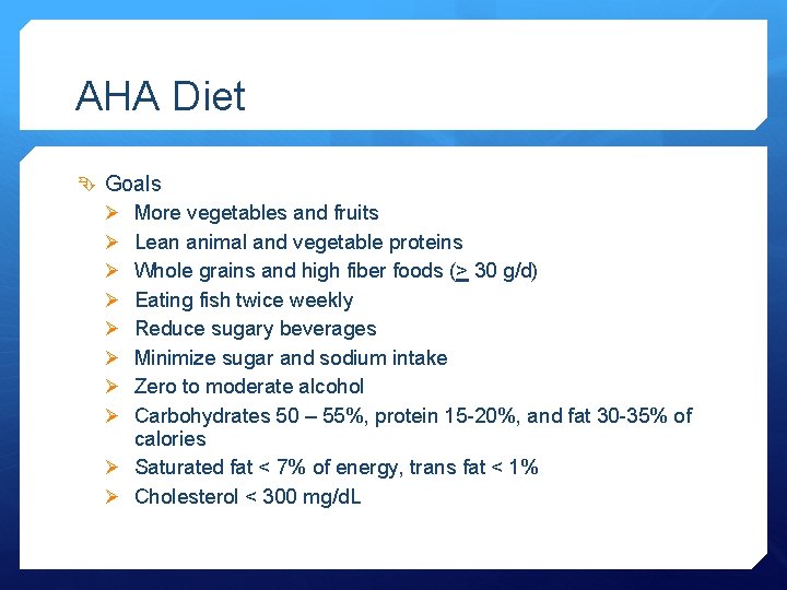 Simplifying Dietary Goals for Metabolic Syndrome Jenny Chan