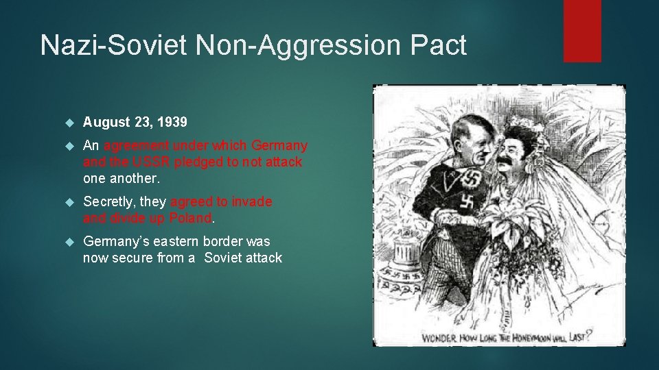 Beginning of World War II NaziSoviet NonAggression Pact