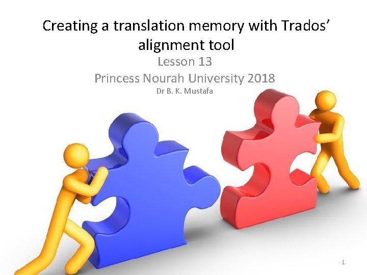 Creating a translation memory with Trados alignment tool