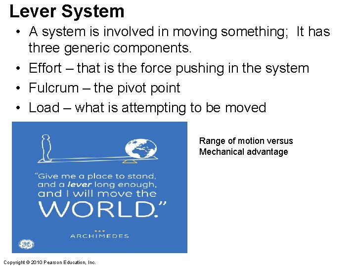 MUSCLE ADDENDUM POWERPOINT Copyright 2010 Pearson Education Inc