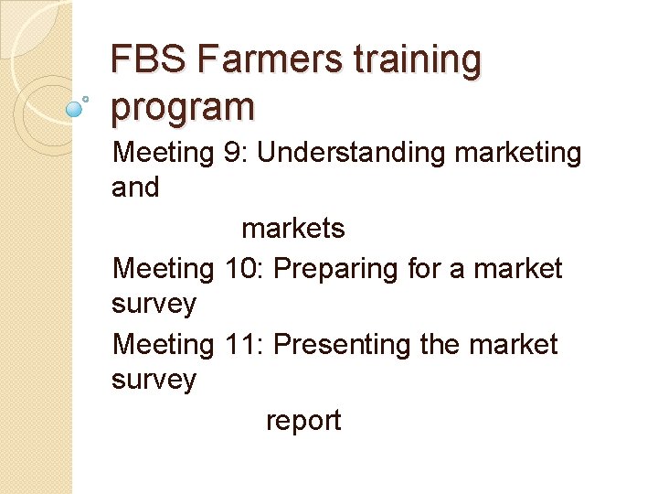 Module 5 Understanding the FBS Curriculum Objectives By