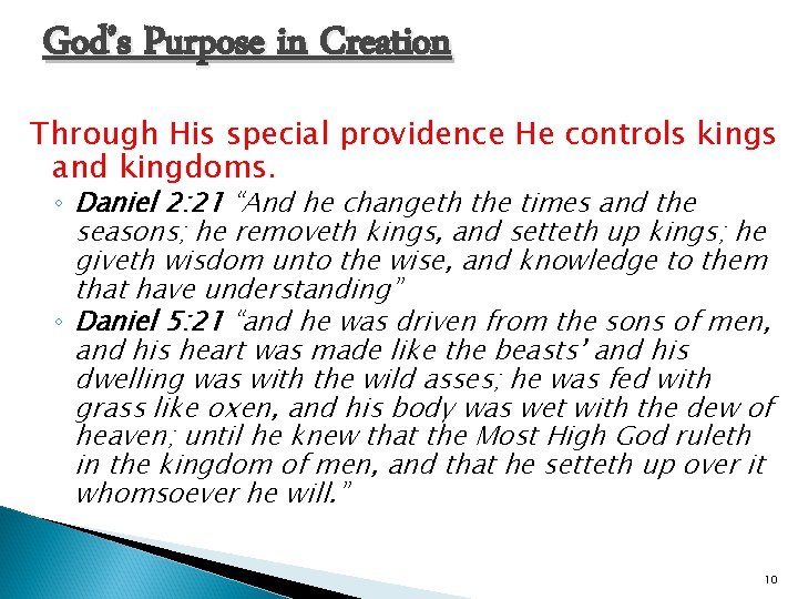 Divine Providence Part 4 Special Providence 1 General