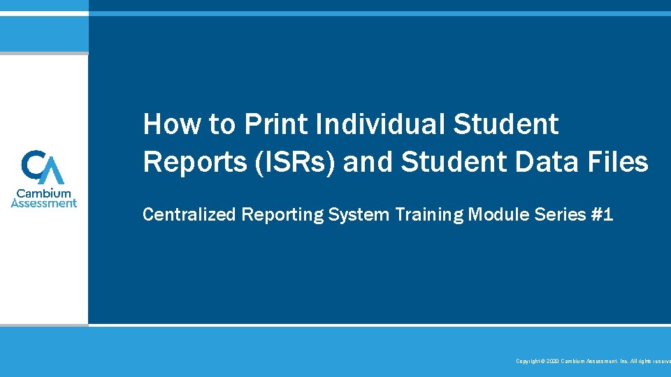 How to Print Individual Student Reports ISRs and