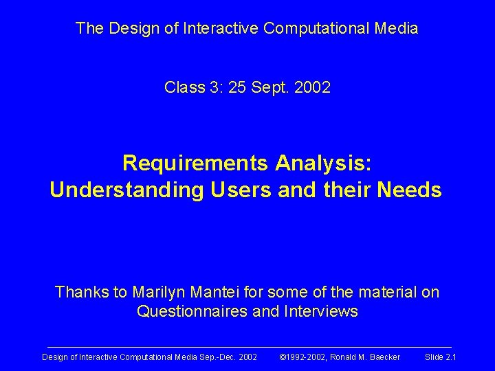The Design of Interactive Computational Media Class 3