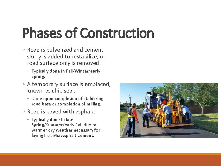 Road Maintenance Identified Roads are identified for each