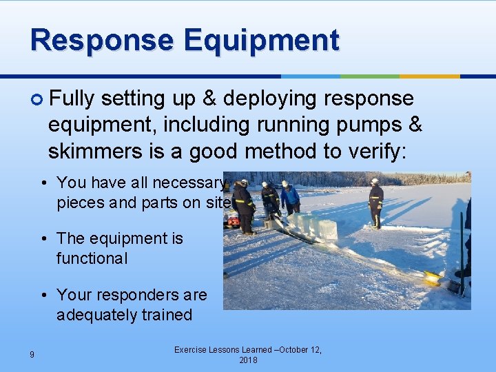 2017 Oil Spill Response Exercises Lessons Learned Alaska