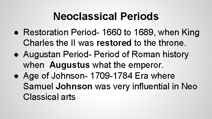 Neoclassicism by Ruth Abraham Sara Ahmed Sydney Nguyen