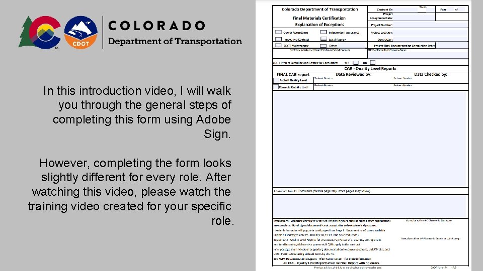 Tutorial for Completing CDOT Form 473474 Using Adobe