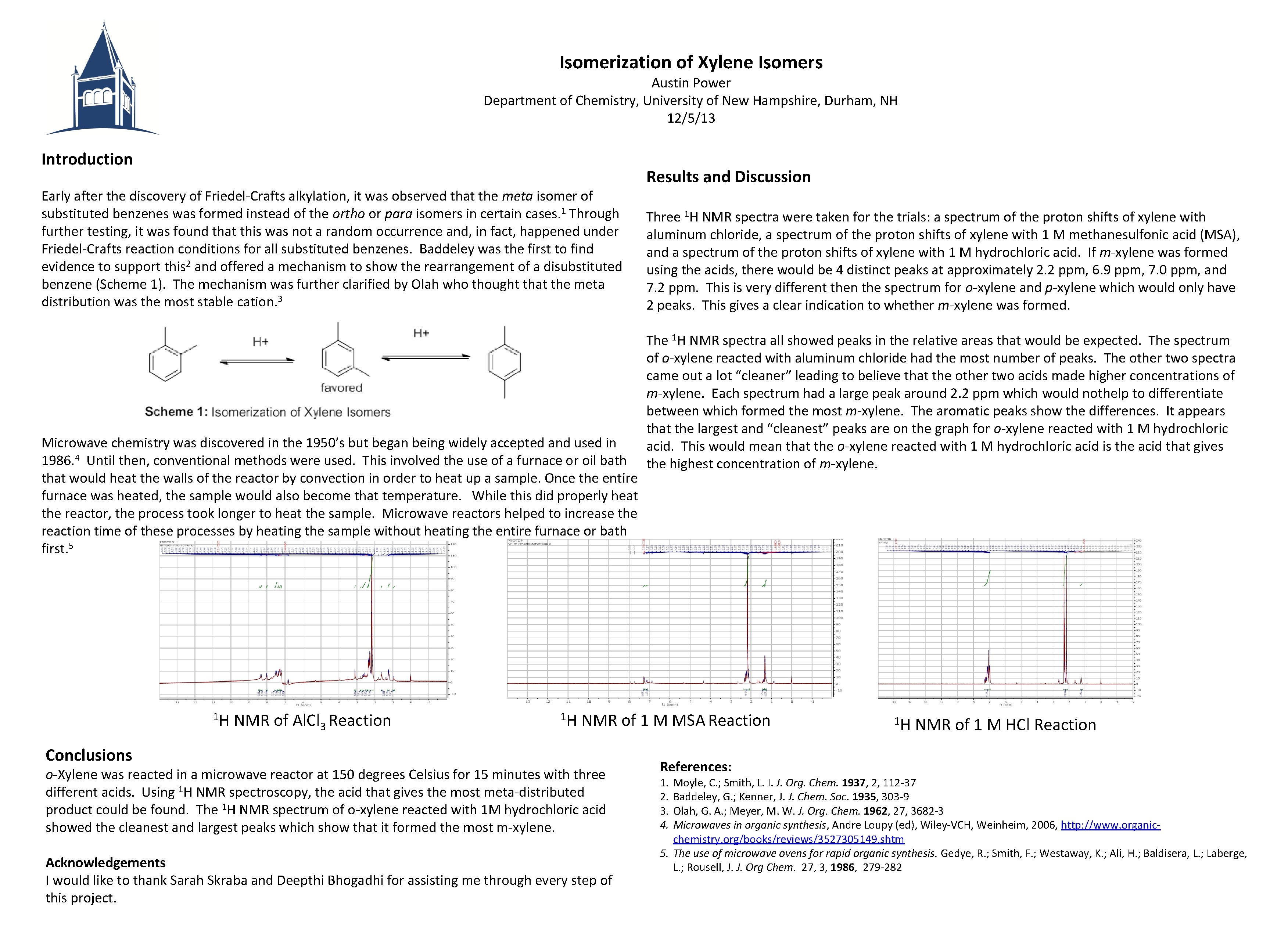 Isomerization of Xylene Isomers Austin Power Department of