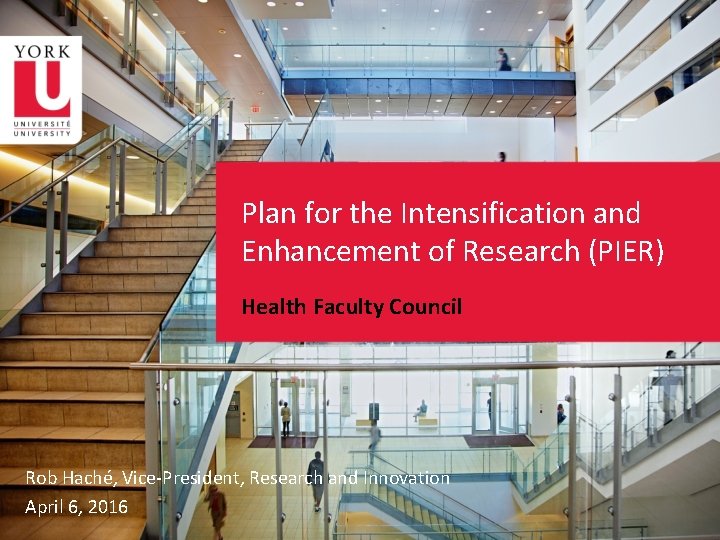 Plan for the Intensification and Enhancement of Research