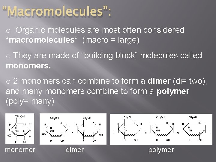 ORGANIC CHEMISTRY CHEMISTRY OF LIFE General Biology Glencoe