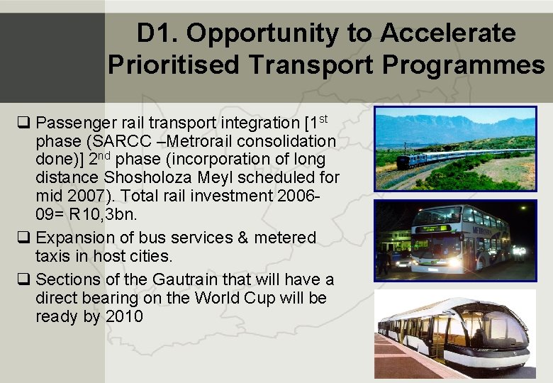 Department of Transport 2010 FIFA World Cup Transport
