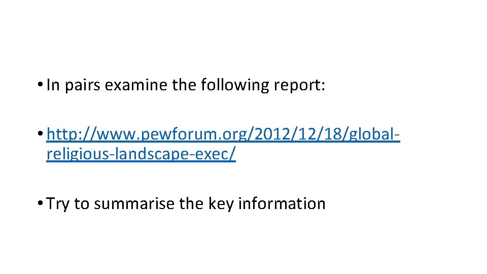 Religious Knowledge Systems What is the global landscape