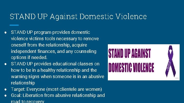 STAND UP Against Domestic Violence Presented By Nicole