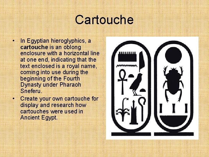 Ancient Egyptian Artifact Display Project Selection Due date