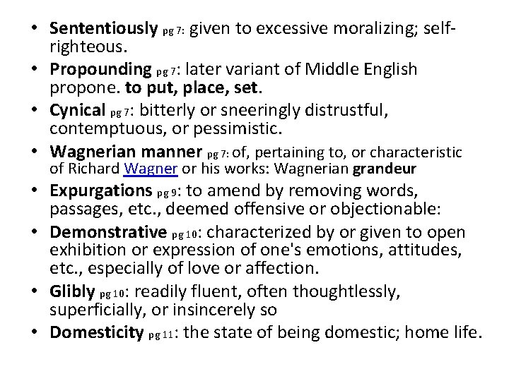 The Importance of Being Earnest Words to know