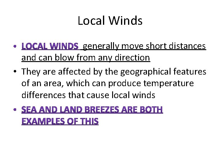 Global and Local Winds 1 2 3 4