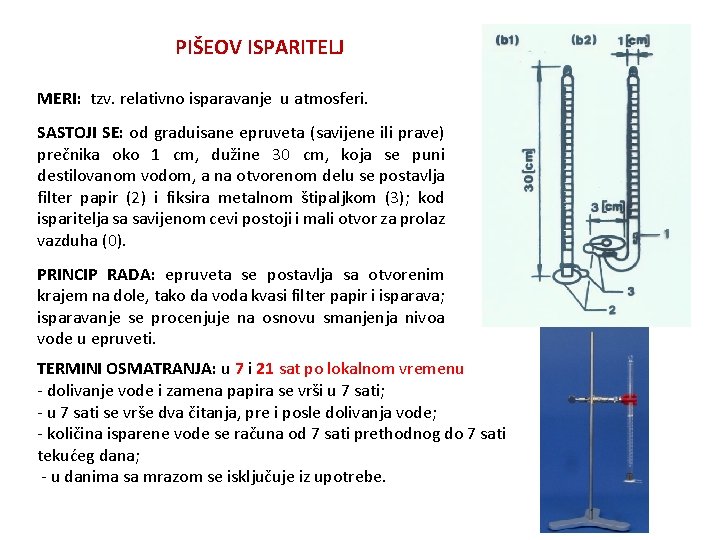 MERENJE ISPARAVANJA INTENZITET BRZINA ISPARAVANJA koliina vode koja