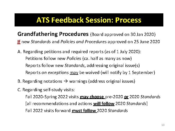 ATS MembershipFeedback Session Second Public Drafts of Standards