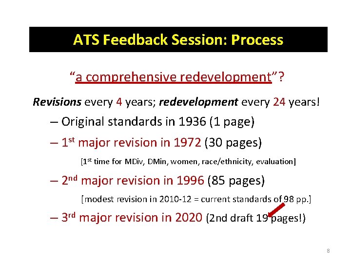 ATS MembershipFeedback Session Second Public Drafts of Standards