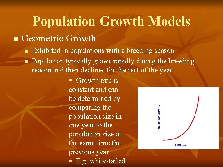 Measuring and Modelling Population Change Carrying Capacity n