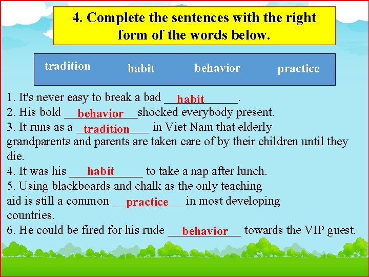 BRAINSTORMING Read books Students habit English 9 UNIT