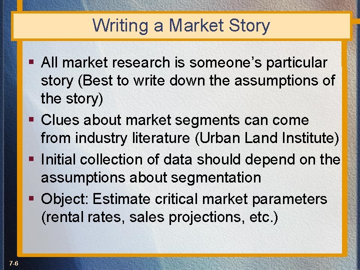 Chapter 6 Forecasting Ownership Benefits and Value Market