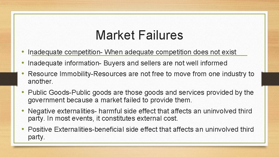Market Structures Chapter 7 Perfect Competition Large numbers