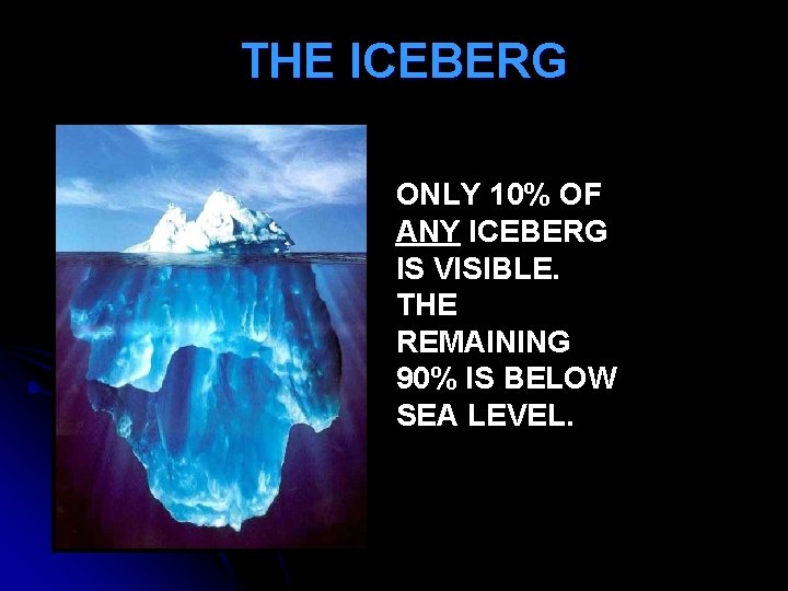 PRESENTED BY S A Shah THE ICEBERG S